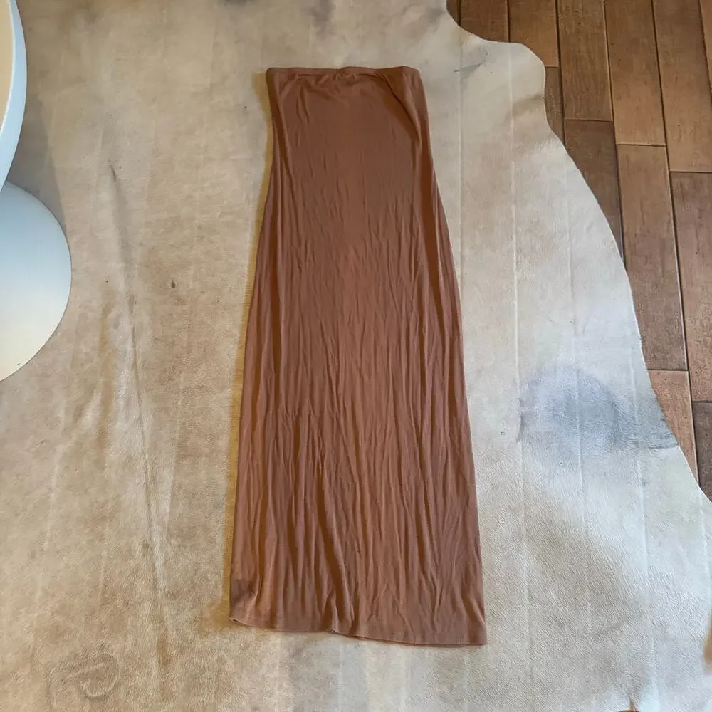 unknown | Dresses | Large Slinky Medium Maxi Dress Tan Neutral ...